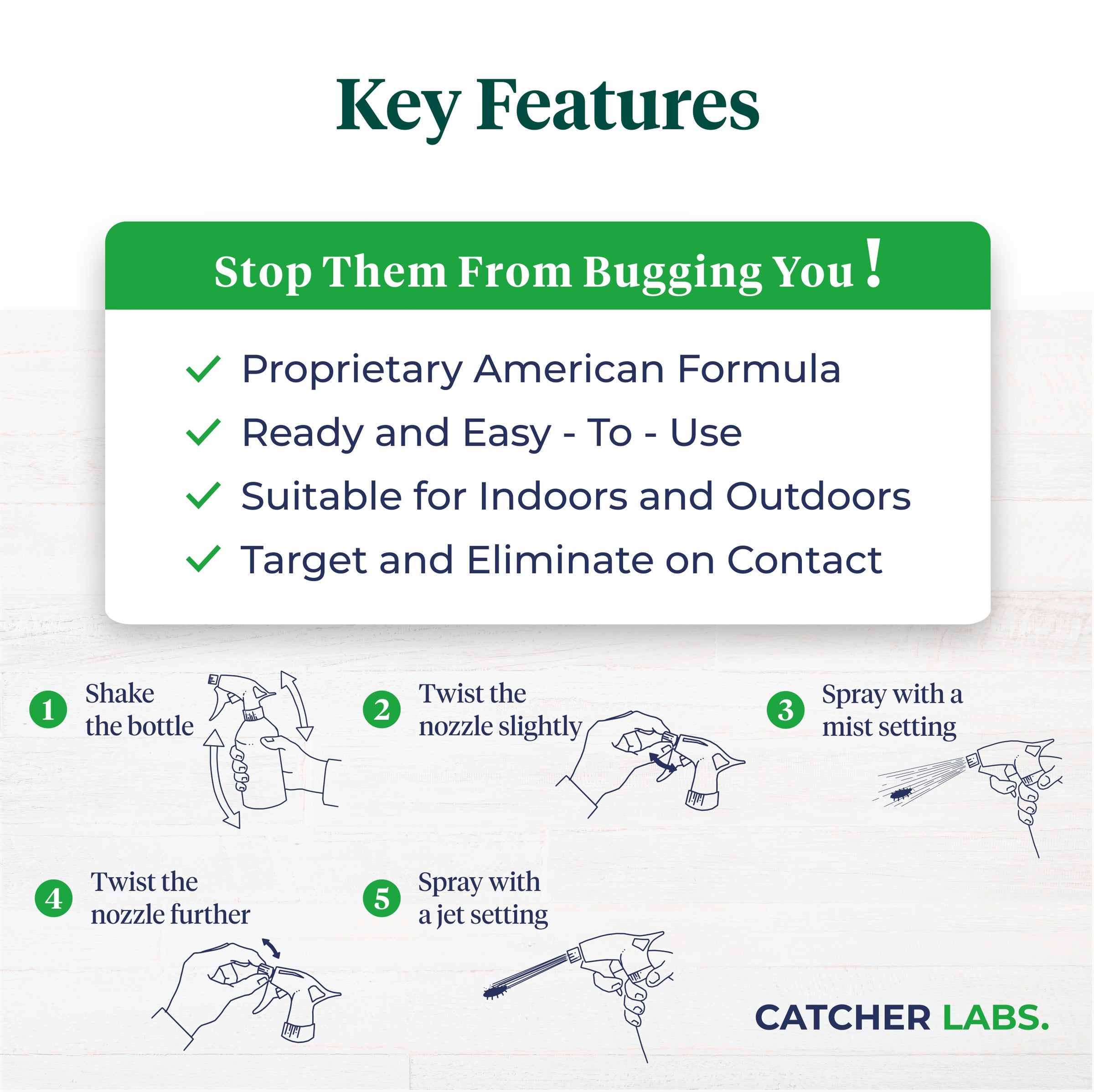 Natural Insect Spray for Indoor and Outdoor | 16 Fl. Oz – Catcher Labs